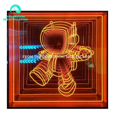 China 2023 Material Abyss 3D Stereo Custom Neon Infinity Mirror with LED Strips Light Source for sale