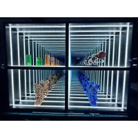 China 2024 Luxury Wooden LED Light Neon Mirror Display Case for Wall Mounted Wine Cabinet for sale