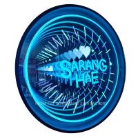 China Customization Abyss Neon Mirror Advertising Light Boxes for Wall-Mounted or Floor-Standing for sale