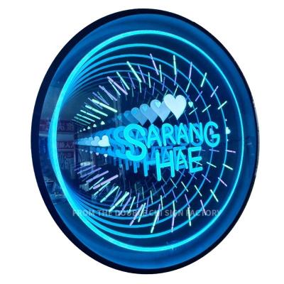 China Customization Abyss Neon Mirror Advertising Light Boxes for Wall-Mounted or Floor-Standing for sale