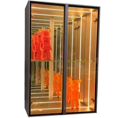 China Customizable Colors LED Strip Light Glass Infinity Mirror Display Case for Lego Models for sale