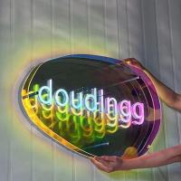 China Multi Layer Mirror 3D Neon Sign Mirror with Custom Color Gradient LED Logo Perfect for sale
