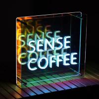 China Multi Layer Mirror 3D Neon Sign Mirror with Custom Color Gradient LED Logo Perfect for sale