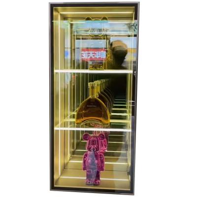 China LED Luminous Infinity Mirror Display Cabinet for Furniture Wine Bar in Red White Blue for sale