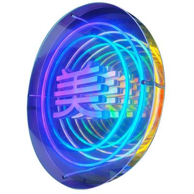 China Custom Infinity Effect Color Gradient Mirror Light Neon Sign with Durable Metal Frame for sale
