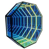 China Neon Abyss Mirrors Bring Modern Twist to 3D Mirror Neon Dance Floor for DJ Disco Party for sale