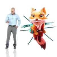 China Eye-Catching Advertising Display 3D Holographic Fan with High Definition Projection for sale