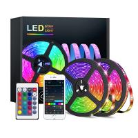 China 12V 50ft 15M 5050 RGB LED Strip Music Sync Color Changing with Remote and App Control for sale