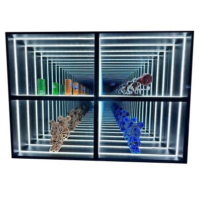 China Wedding Event Decorating Custom LED Glass Neon with Mirror Display Case Decorations for sale
