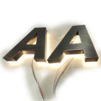 China Acrylic LED Strip Stainless Steel Luminous Characters for Outdoor Door Head Billboards for sale