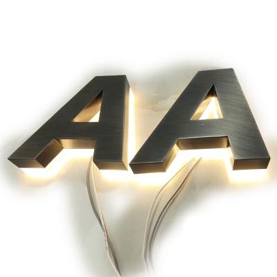 China Acrylic LED Strip Stainless Steel Luminous Characters for Outdoor Door Head Billboards for sale