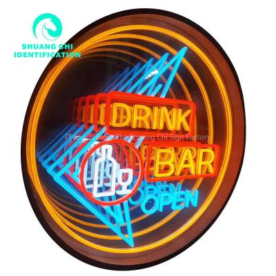 China Affordable LED Neon Mirror Wall Art with Playful Touch and Other Light Source for sale