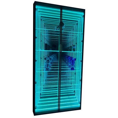 China 2024 Decorative Storage Dual-Purpose Indoor Outdoor Abyss Mirror Light Display Cabinet for sale