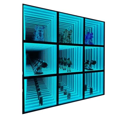 China Home Business Company Abyss Mirror Neon Glow Display Cabinet DC12V/AC110-220V Voltage for sale