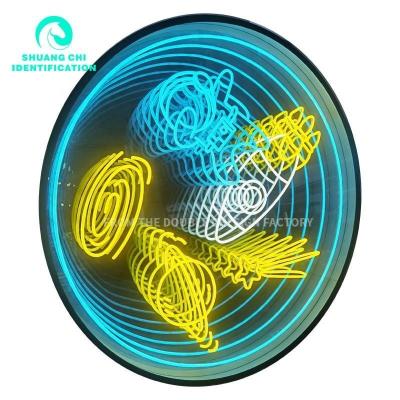 China Plug Power Supply Modern Neon Mirror for Elevated Ambiance and LED Strip Room Upgrade for sale