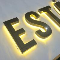 China Adaptor Power Supply Customized Outdoor Stainless Steel LED Backlit Illuminated Signs for sale