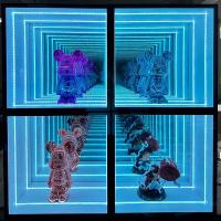 China Customized Thickness Indoor Outdoor Light Display Storage Abyss Tunnel Mirror Cabinet for sale