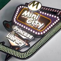 China Indoor Outdoor Advertising Display with LED Marquee Letter Lights and Retro Metal Sign for sale