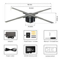 China 75cm Cloud Control HD Holographic Display 2023 Most Indoor LED Advertising Hologram Fan for sale