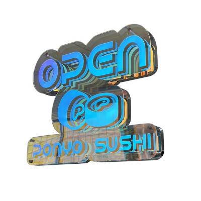 China DC 12V/AV110V-220V Abyss Infinity Mirror Letters for Customized Commercial Shop Doors for sale