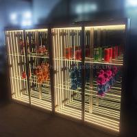China Eye-Catching High Brightness LED Light Glass Display Case for Wine and Beer Display for sale
