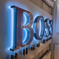 China High Brightness LED Light Up Logo Acrylic Sign for Bus Station Outdoor Display Board for sale