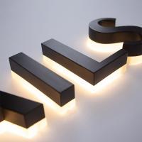 China Street Advertising Board LED Letters Alphabet with Stainless Steel Strips and Illumination for sale
