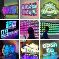 China Power Consumption DC 12V/AV110V-220V LED Letters Abyss Mirror Advertising Lights Hang for sale