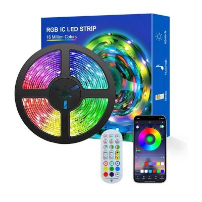 China 3M Aura BT Mesh Mobile Smart Phone APP Control Dimmable Flexible RGB SMD 5050 150 LED Strip Lights 3- for sale