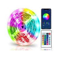 China Fashion House Decoration LED Strip Light 12V 50ft 15m 5050 RGB with Smart Remote Control for sale