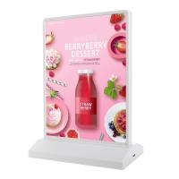 China Rechargeable A4 Acrylic Flashing Led Table Menu Stand for Restaurant Card Display Holder for sale