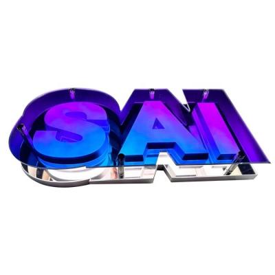 China Customized Power Consumption Infinity Mirror Sign Logo 3D LED Letter Electronic Signs for sale