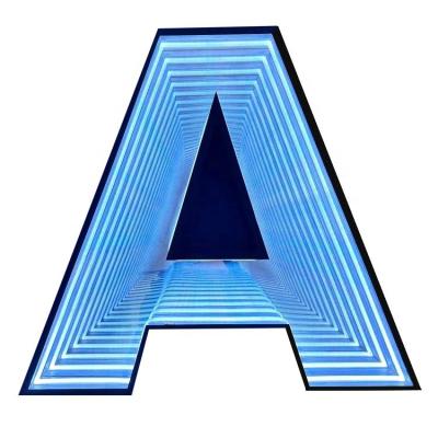 China Delicate 3D Infinity Mirror LED Letter Advertising Lights for Acrylic House Numbers for sale