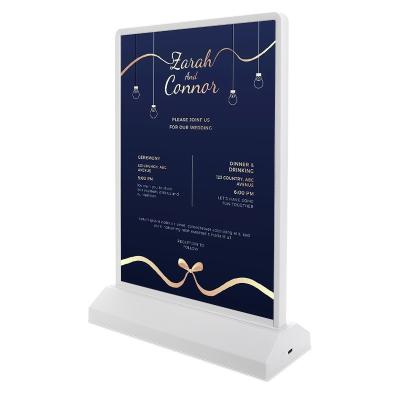 China Rechargeable A4/A5 Acrylic Flashing Led Table Menu Restaurant Card Display Holder Stand for sale