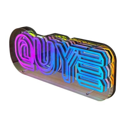 China Custom Designs Acrylic Mirrors LED Light Letter Elevate Your 2024 Product Store Front for sale
