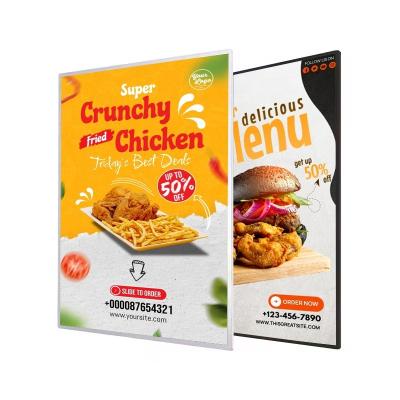 China Rectangle Aluminum Frame Open Ultra Thin Light Box for LED Menu Board Display Panel for sale