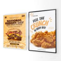 China Ultra Thin Tempered Glass LED Light Box for Open Aluminum Snap Frame Poster Display for sale