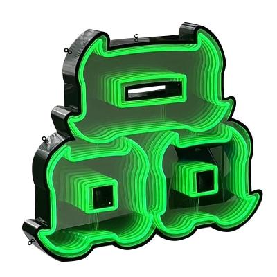 China 2024 Hot Products Customized Neon Signs Infinity Mirror Letters Abyss Mirror Sign for sale
