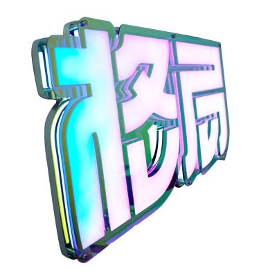 China Delicate Round Square Octagon Abyss Mirror Light Logo Letters Advertising Light Boxes for sale