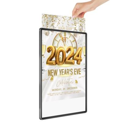 China Ultra Thin Slim Glass Lightbox for Wall Mounted Digital Poster Supermarket Advertising for sale