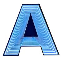 China Acrylic Custom 3D LED Track Channel Letters Neon Mirror Infinity LED Sign Lighting for sale
