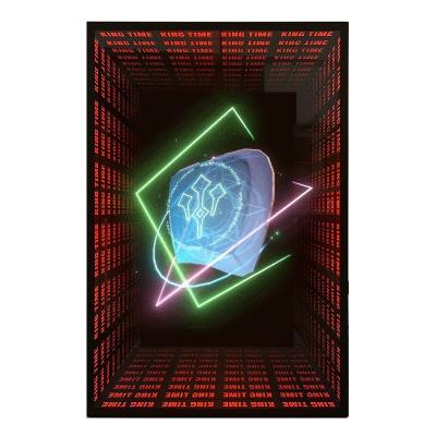 China Custom Stainless Steel Neon Sign Light with LED Strips Infinity Mirror 3D Projector for sale