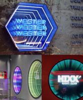 China Stainless Steel 3D Fan Hologram Abyss Layer Mirror Letters Mirror Infinity Publicidad for sale