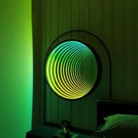 China Custom Mirror Infinity Effect Tunnel Light led sign Stainless Steel Outdoor Neon Sign for sale