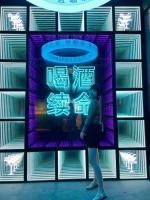 China Stainless Steel Neon Infinity Mirror Led Logo Letter ICONS for Party and Home Decoration for sale