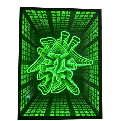 China Customized Stainless Steel Infinity Glow Multi-Layer Effect Mirror LED 3D Neon Sign for sale
