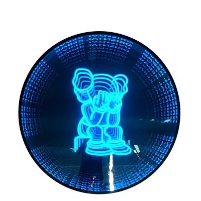China Bedroom Decor Delicate Art Deco Wall Signs With LED Infinity Mirror for sale