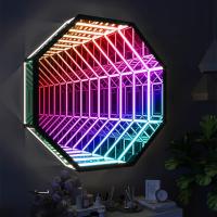China Bedroom Decor Delicate Art Deco Wall Signs With LED Infinity Mirror for sale