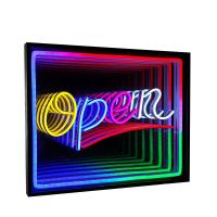 China DC 12V Neon LED Infinity Mirror Acrylic Sign for Bar Party Hotel Shop Catering Outlets for sale