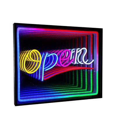 China DC 12V Neon LED Infinity Mirror Acrylic Sign for Bar Party Hotel Shop Catering Outlets for sale